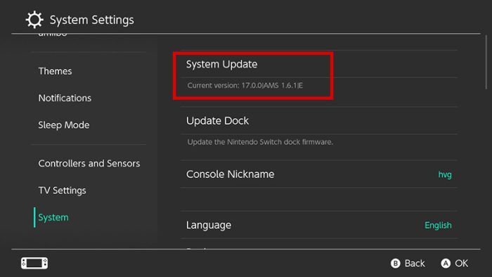 Hướng dẫn Update Firmware 17.0.0 trên Nintendo Switch hắc - Học Viện Gaming